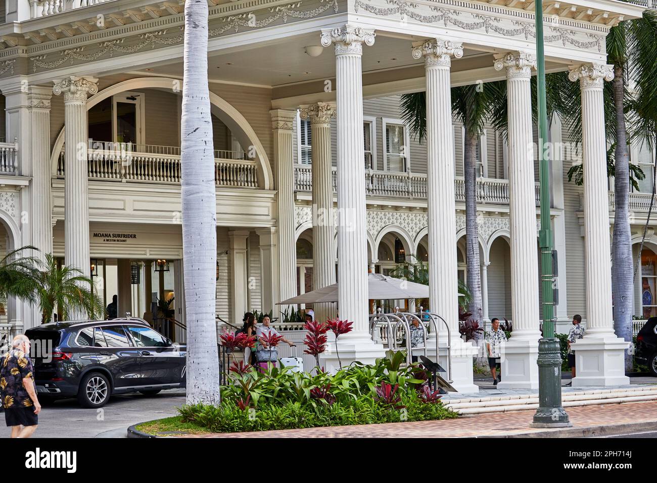 Waikiki, Oahu, Hawaii, USA, - February 6, 2023:Front Entrance to the ...