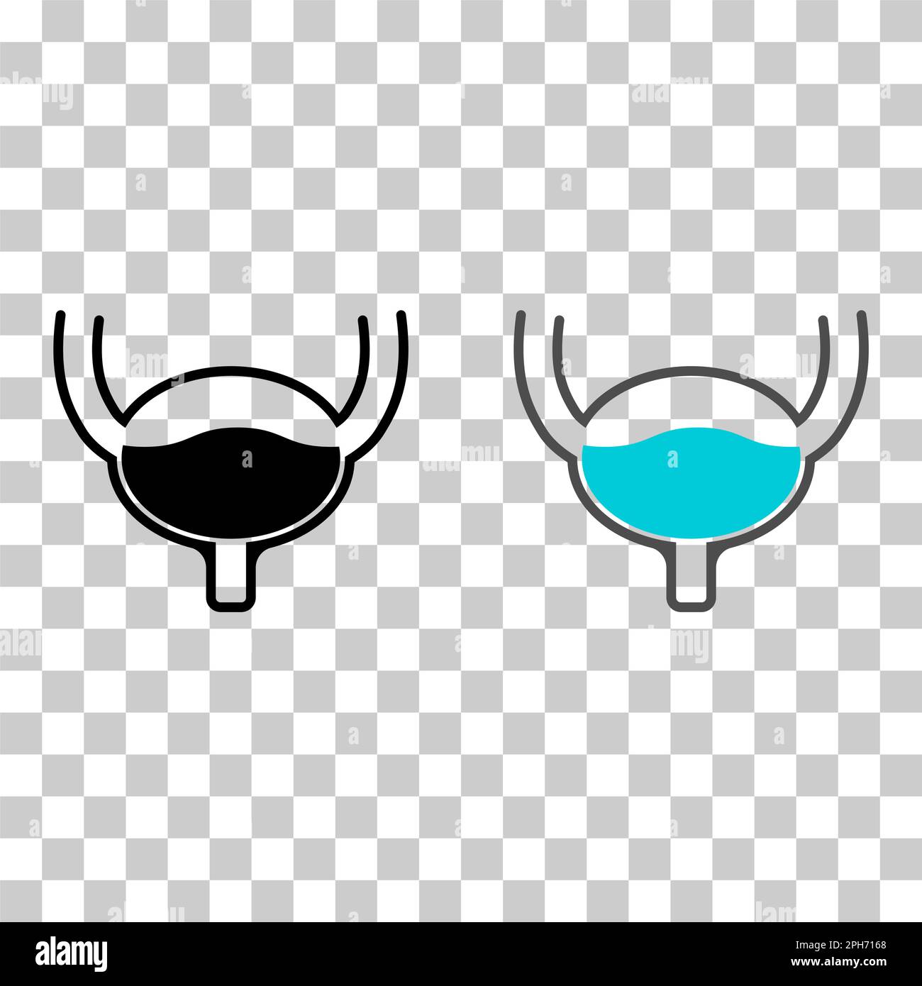 Set of Urology health human icon, anatomy medical body bladder sign ...