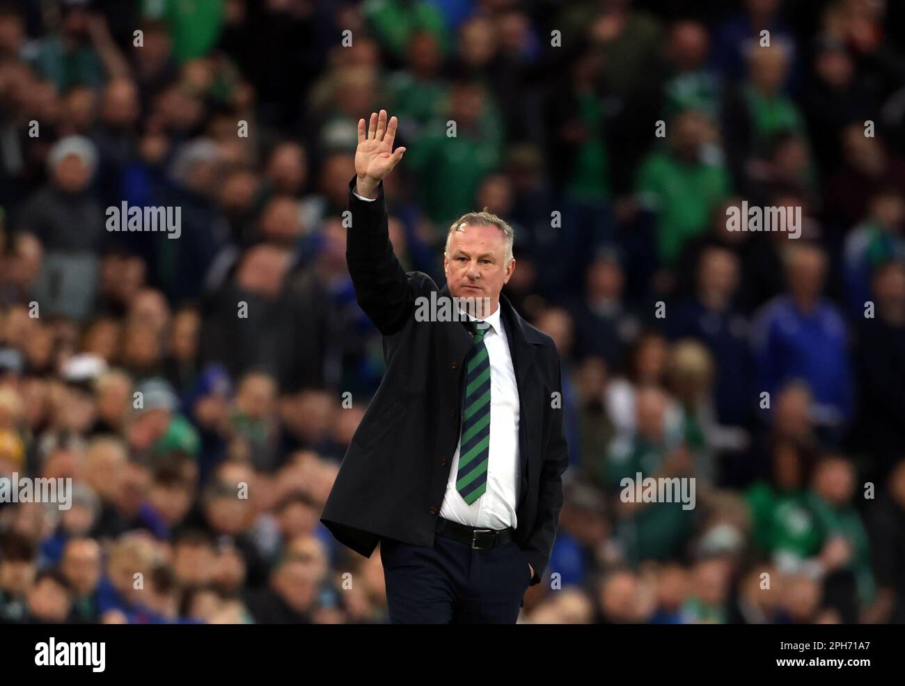 Northern Ireland manager Michael O'Neill on the touchline during the ...