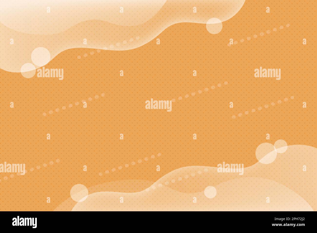 Orange gradation spotted background with waves and circles frame ...