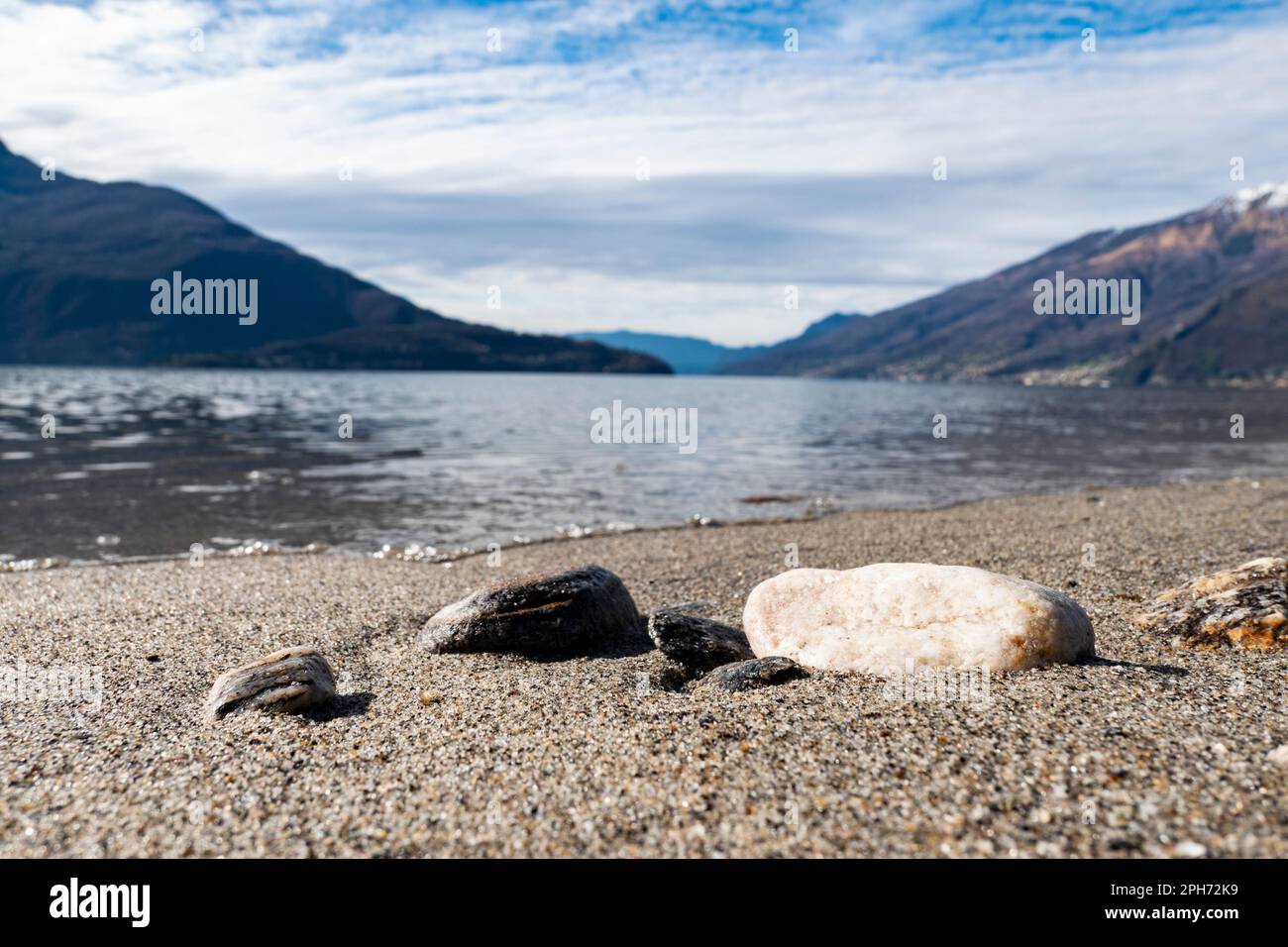 Pebbles on a beach of Lake Como Stock Photo - Alamy