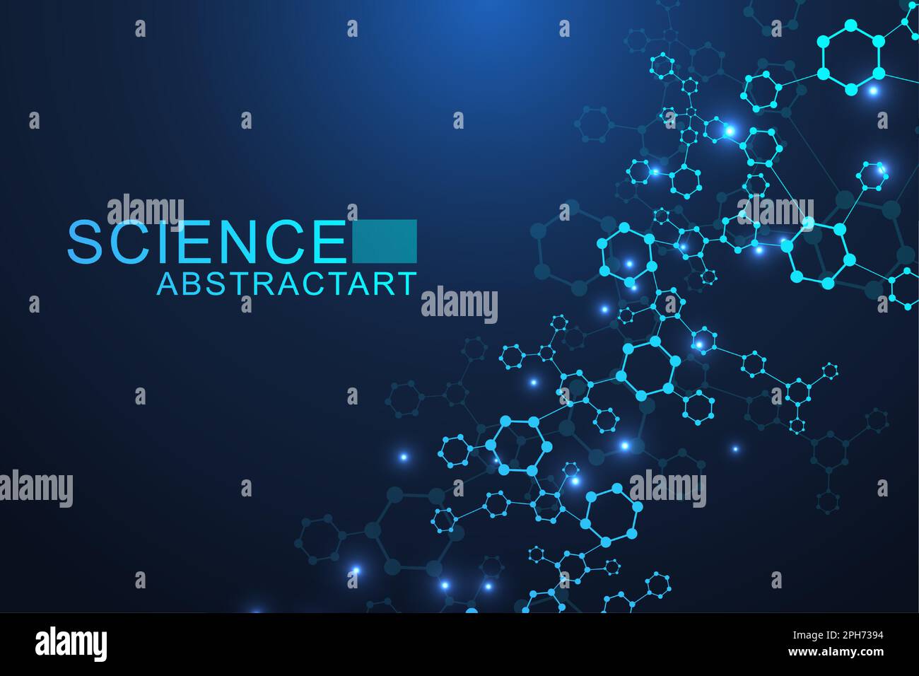 Modern abstract molecules structure for science or medical background ...