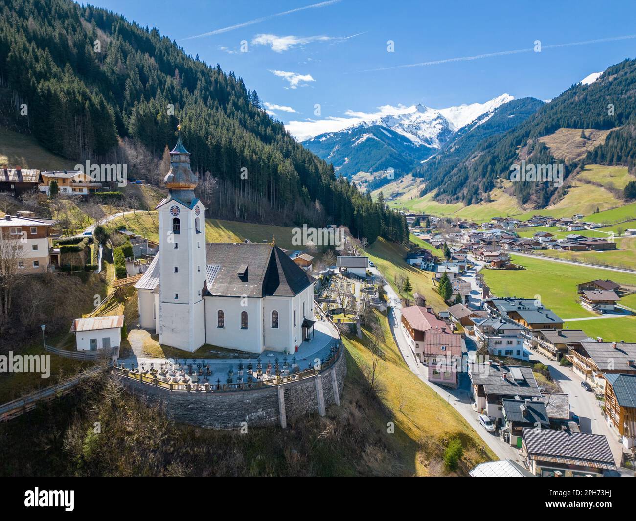 Grossarl and Unterberg region in Austria during springtime. Famous ...