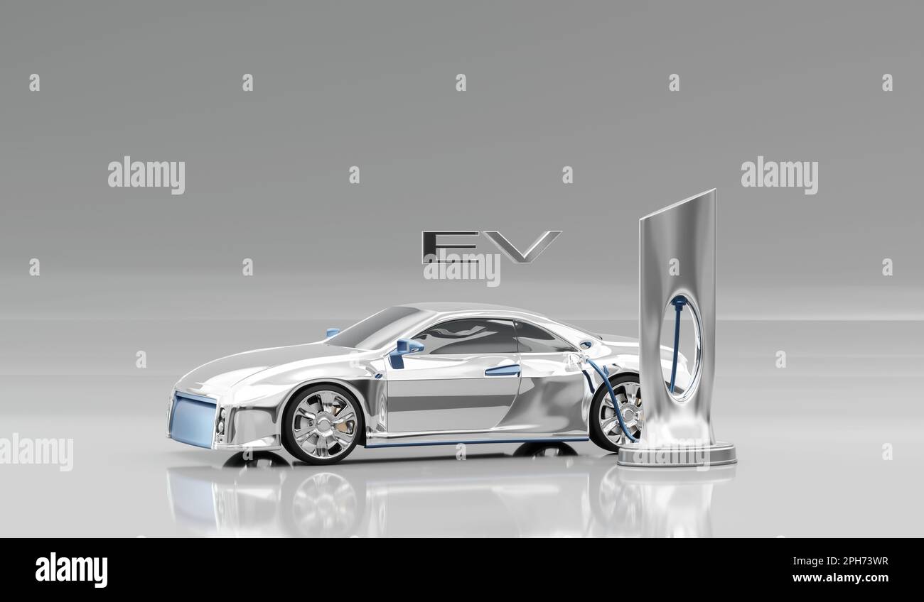 Futuristic Concept Electric vehicle EV car with Energy Station Charging ...