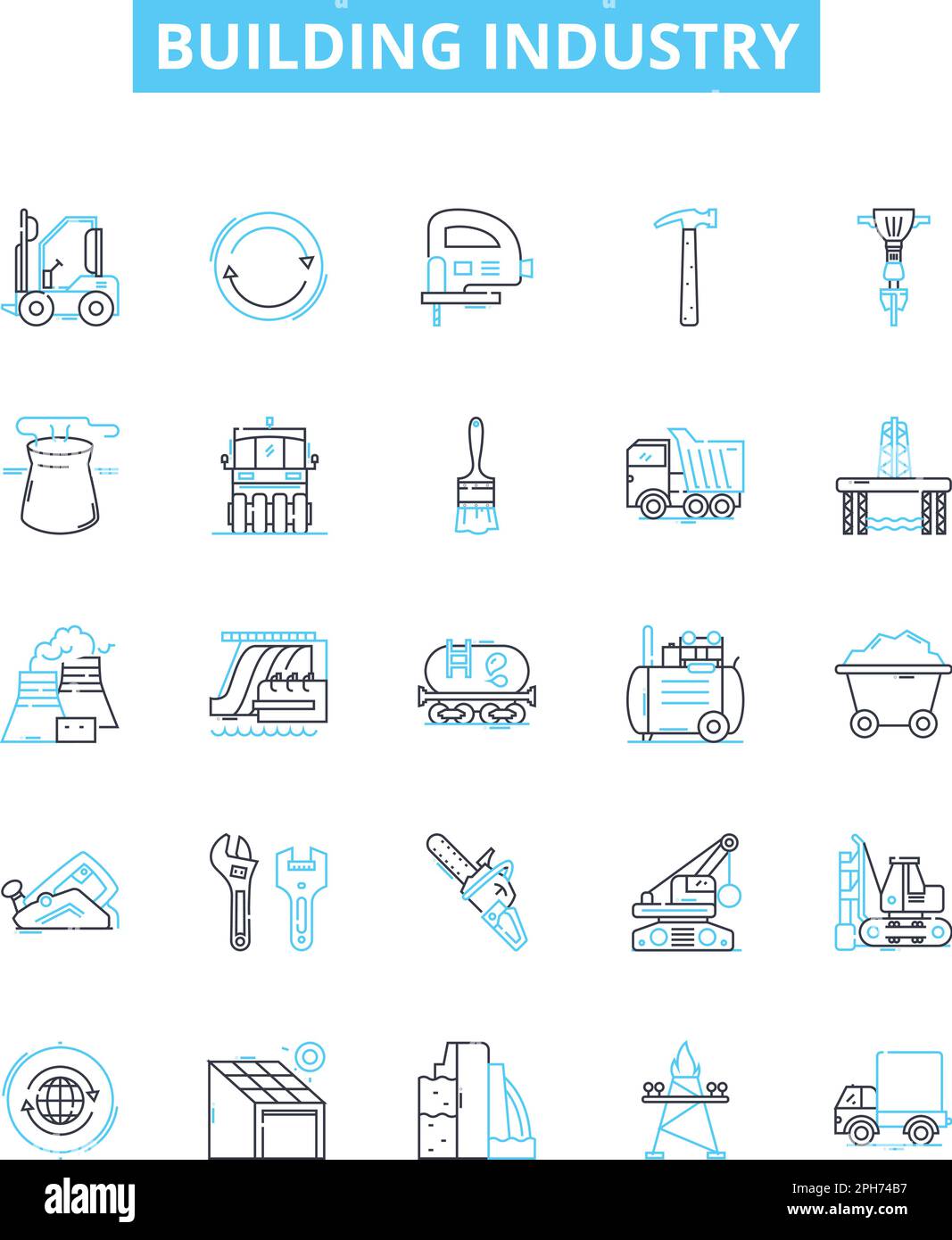 Building industry vector line icons set. Construction, Architecture ...