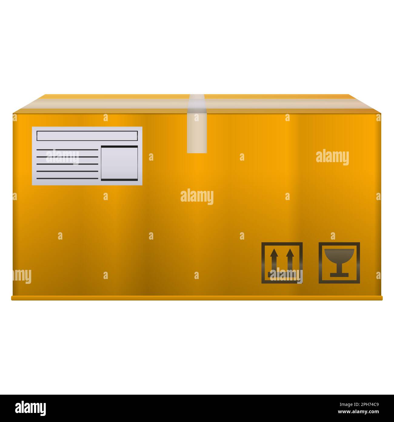 Cardboard box with signs isolated in realistic style. Colorful vector ...