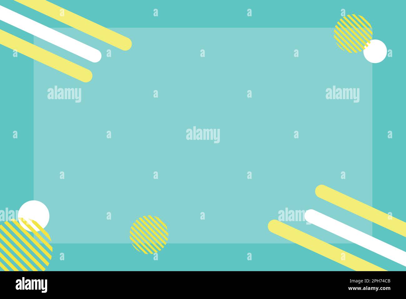 Abstract green background and frame with geometric shapes and copy ...