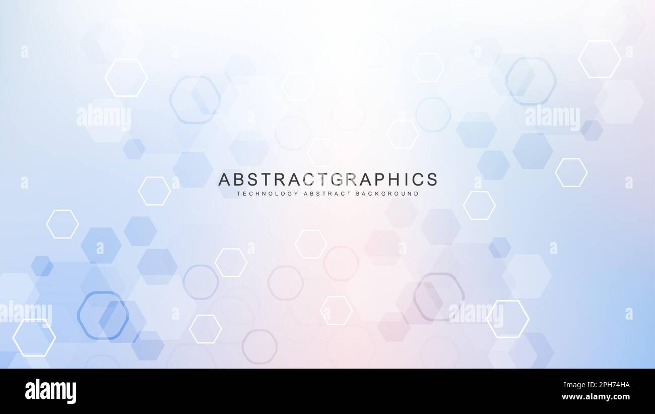 Modern science background with lines, dots and hexagons. Wave flow ...
