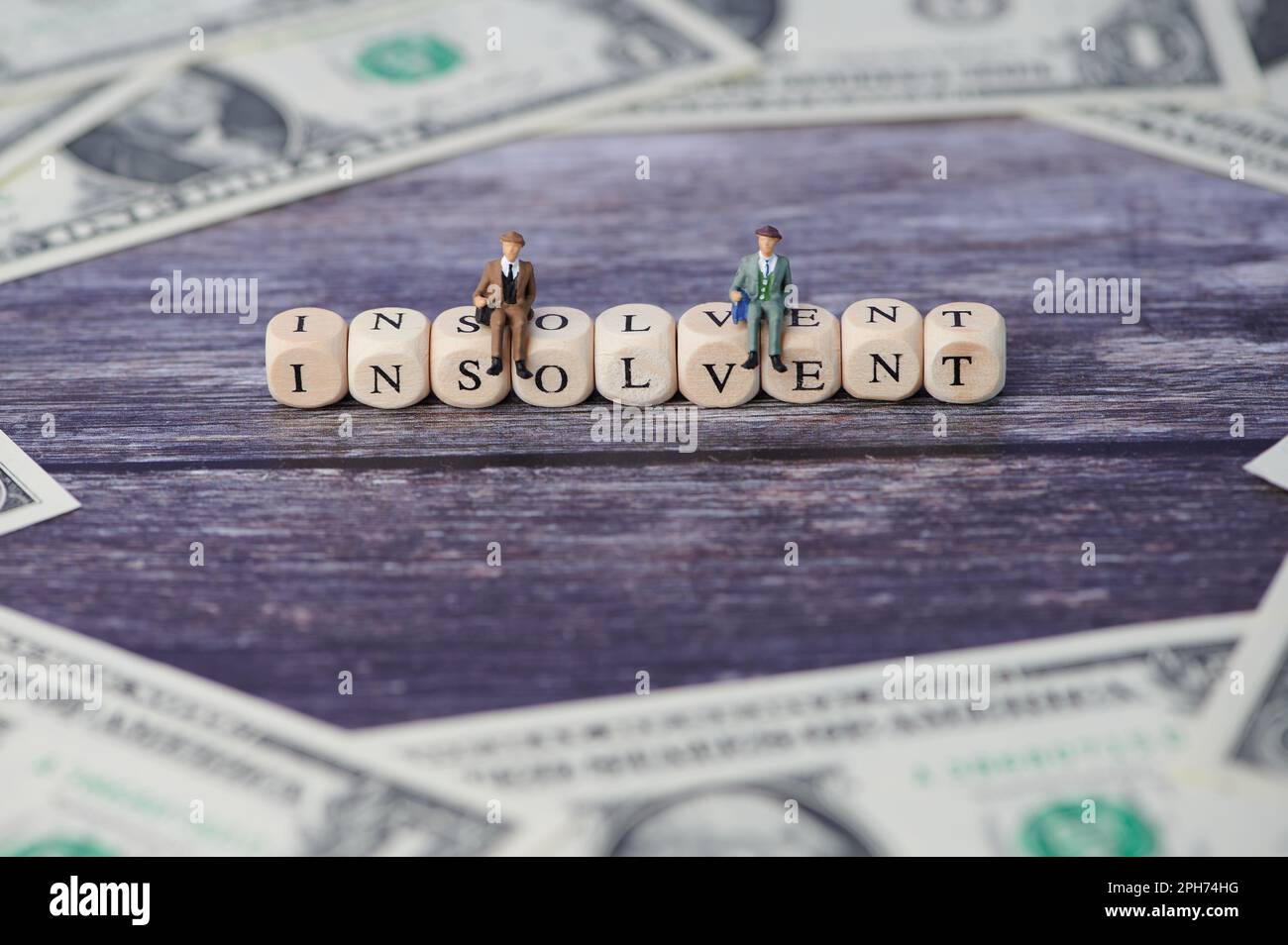 the word insolvent formed with wooden letters Stock Photo - Alamy