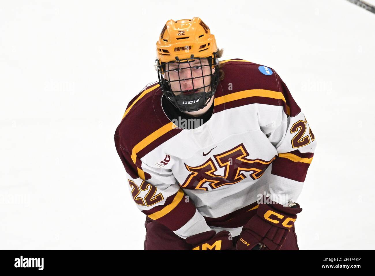 Fargo, USA. 25th Mar, 2023. Minnesota Gophers forward Bryce Brodzinski ...