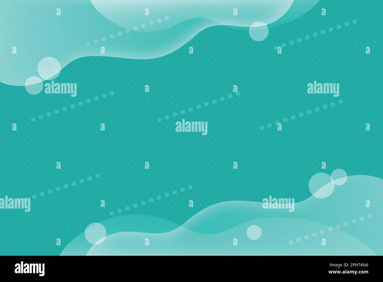 Wavy green frame background with bubbles. Vector illustration Stock ...