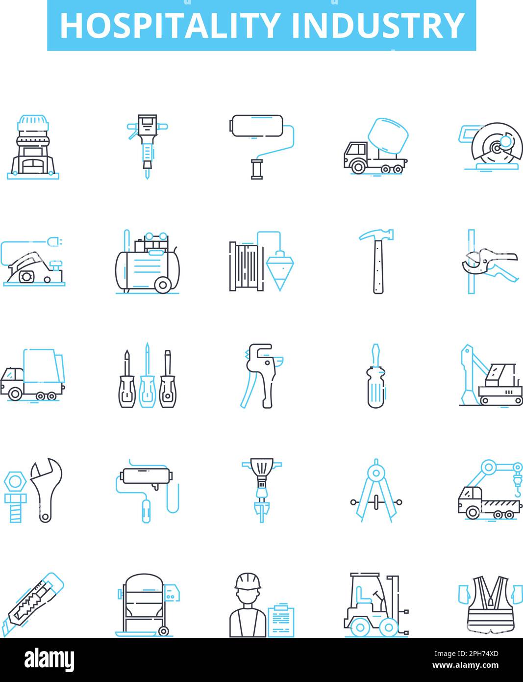 Hospitality industry vector line icons set. Hospitality, Industry ...