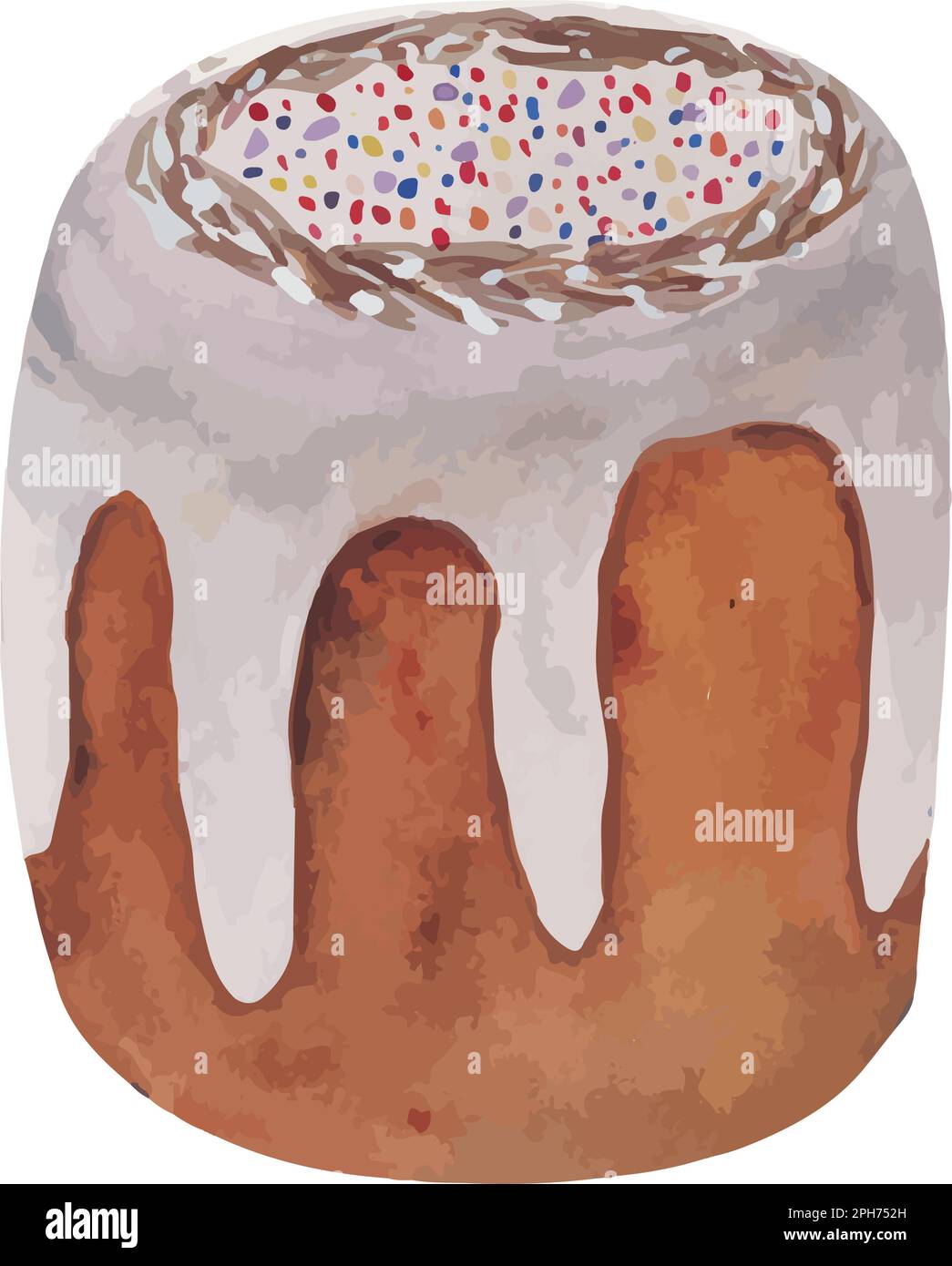 Easter glazed cake for spring holiday. Vector illustration with ...