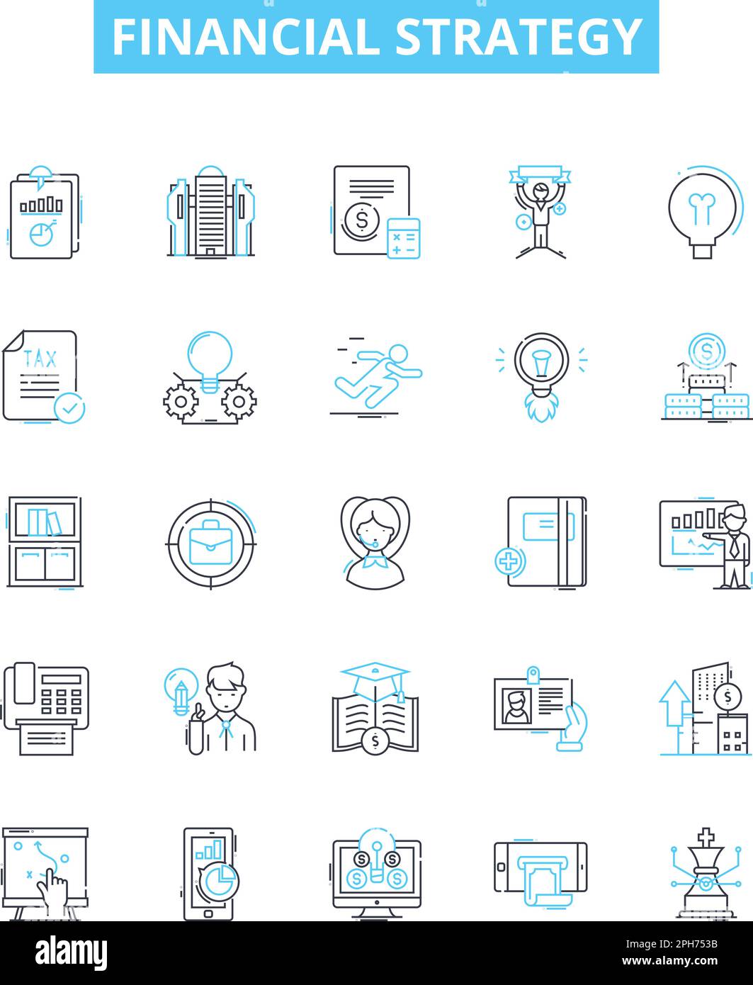 Financial strategy vector line icons set. Financial, Strategy ... Financial strategy vector line icons set. Financial, Strategy ...