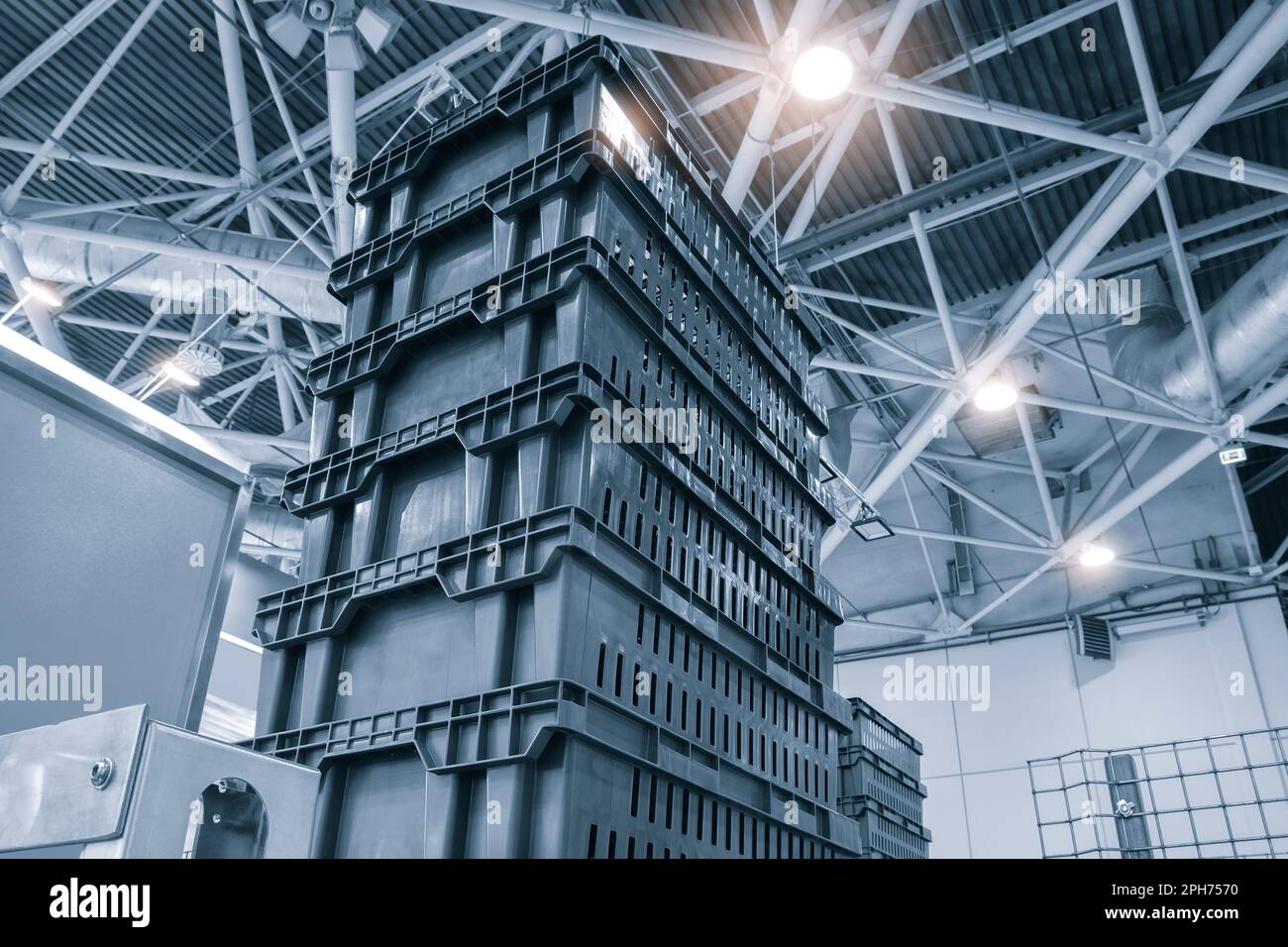 Plastic boxes for warehouse logistic concept Stock Photo - Alamy