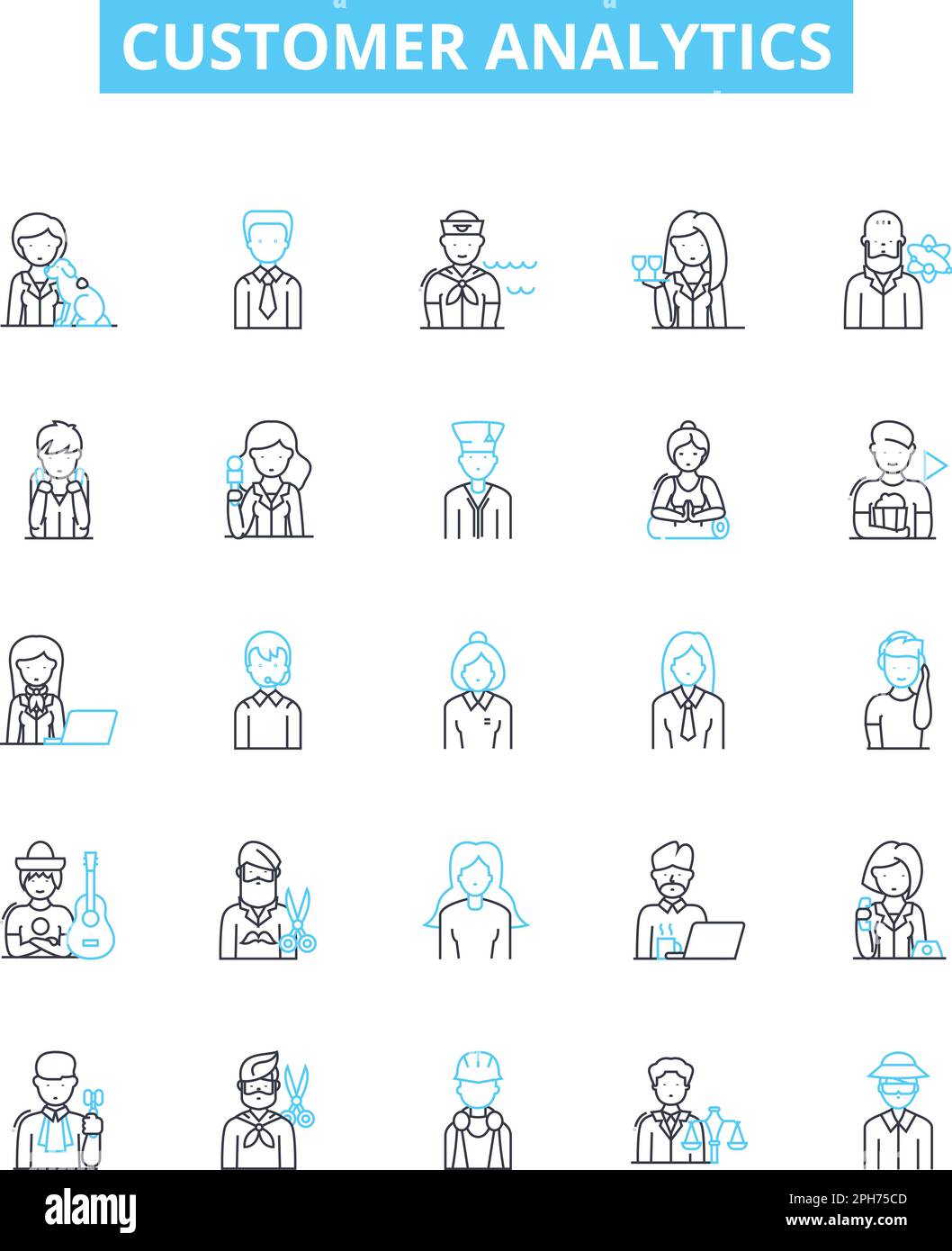Customer analytics vector line icons set. Customer, Analytics ... Customer analytics vector line icons set. Customer, Analytics ...