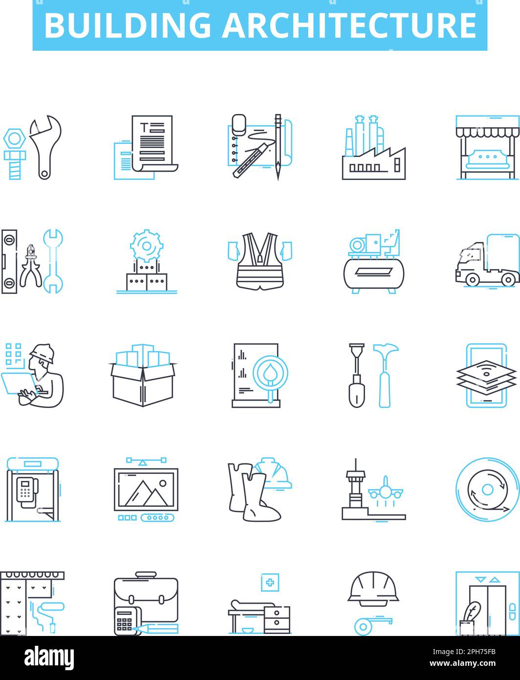 Building Architecture Vector Line Icons Set Architecture Building Structure Design Plans 
