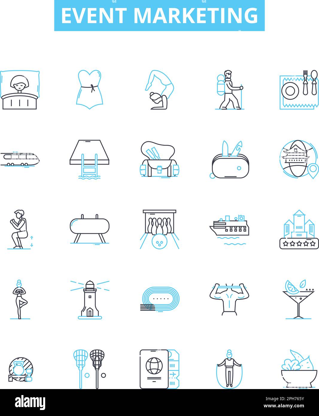 Event marketing vector line icons set. Event, Marketing, Planning ...