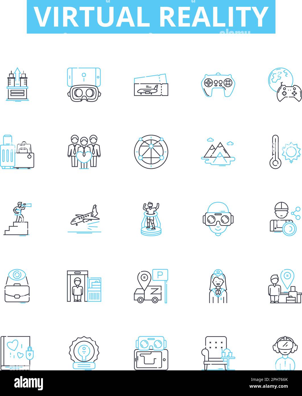 Virtual reality vector line icons set. Virtual, Reality, VR, Lucid ... Virtual reality vector line icons set. Virtual, Reality, VR, Lucid ...