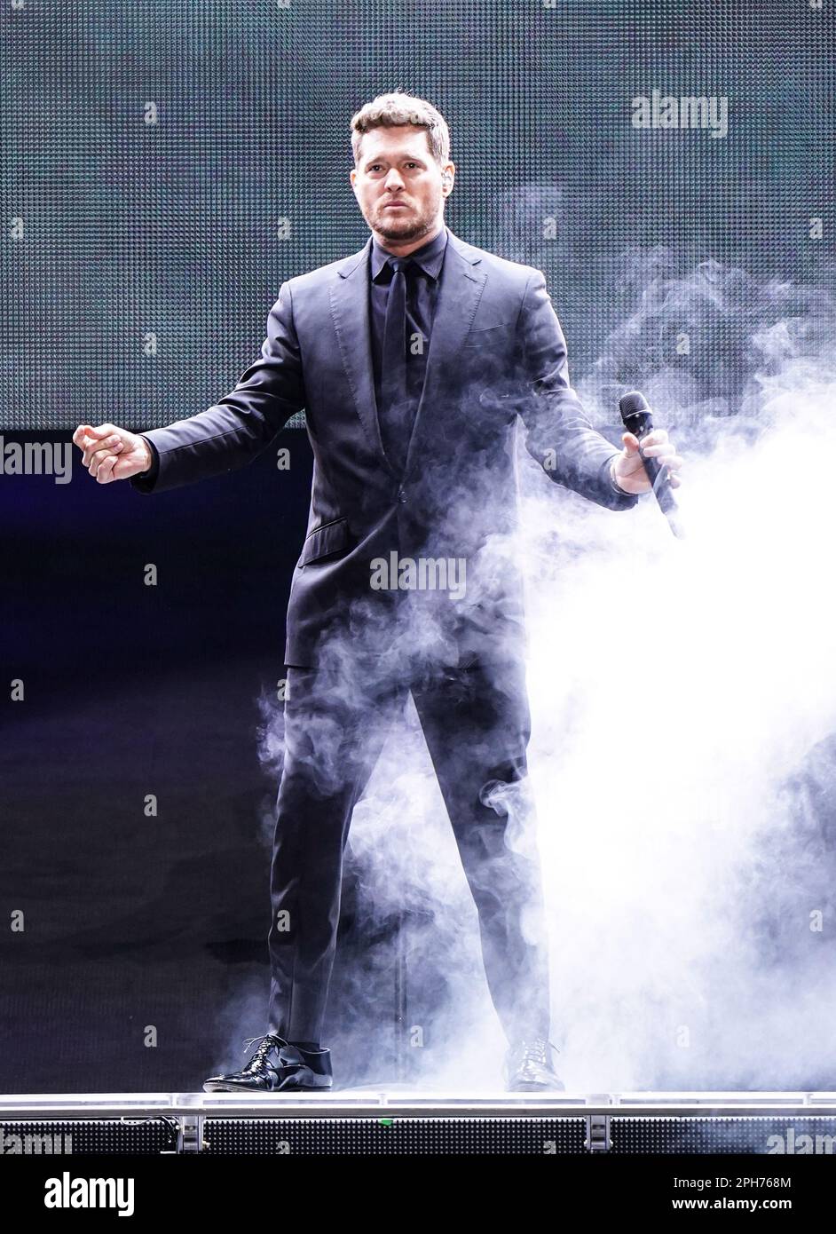 Michael Buble performs at the O2 in London, celebrating his 20th ...