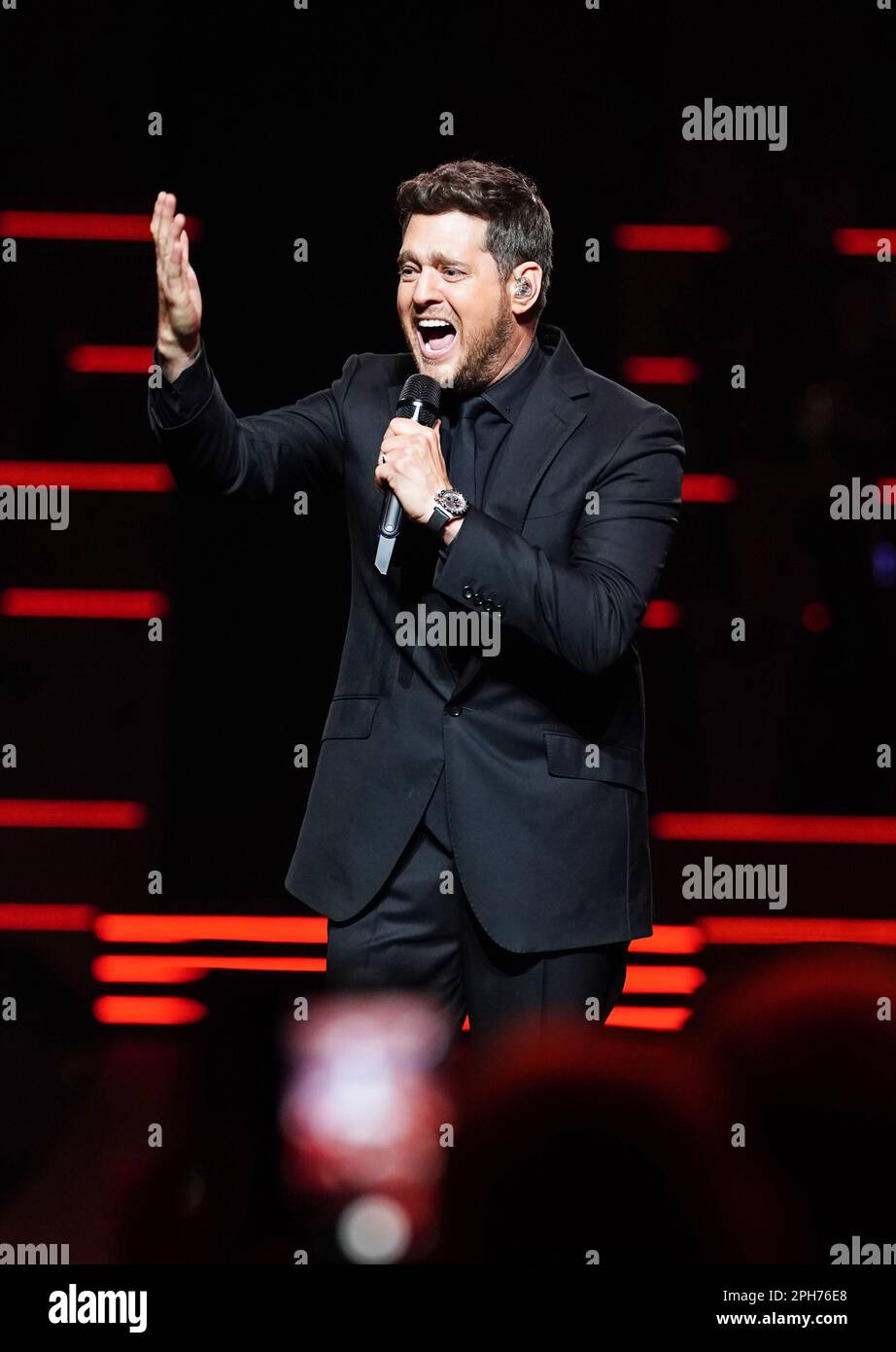 Michael Buble performs at the O2 in London, celebrating his 20th ...