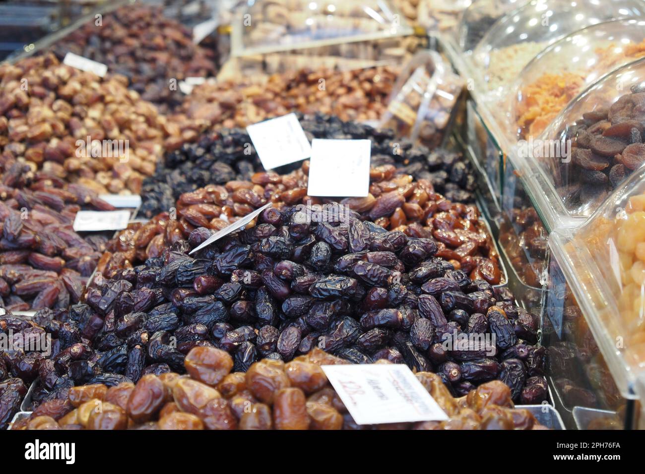 many date fruits display for sale at local market Stock Photo - Alamy