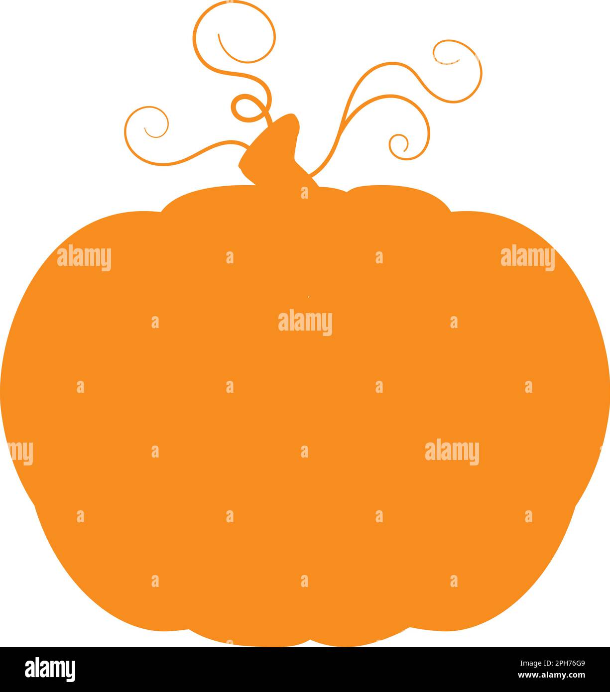 Thanksgiving pumpkin silhouette illustration. Orange closeup squash ...