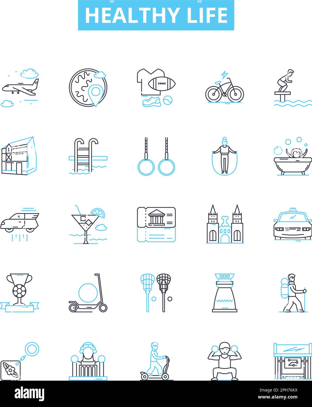 Healthy life vector line icons set. Wellness, Exercise, Nutrition ...