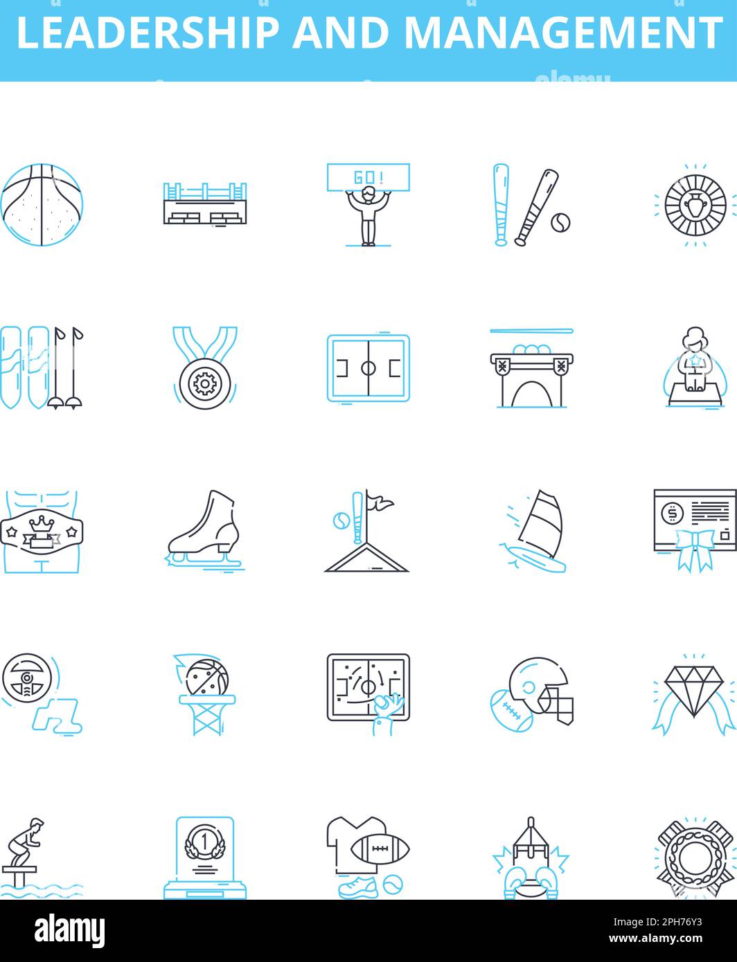Leadership and management vector line icons set. Leadership, Management, Directive, Directive ...