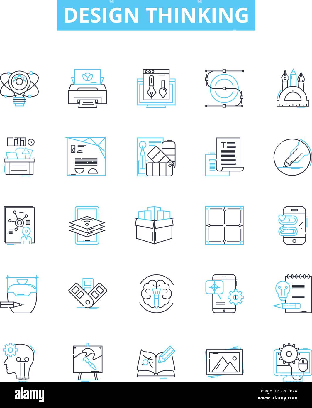 Design thinking vector line icons set. Design, Thinking, Ideation ... Design thinking vector line icons set. Design, Thinking, Ideation ...