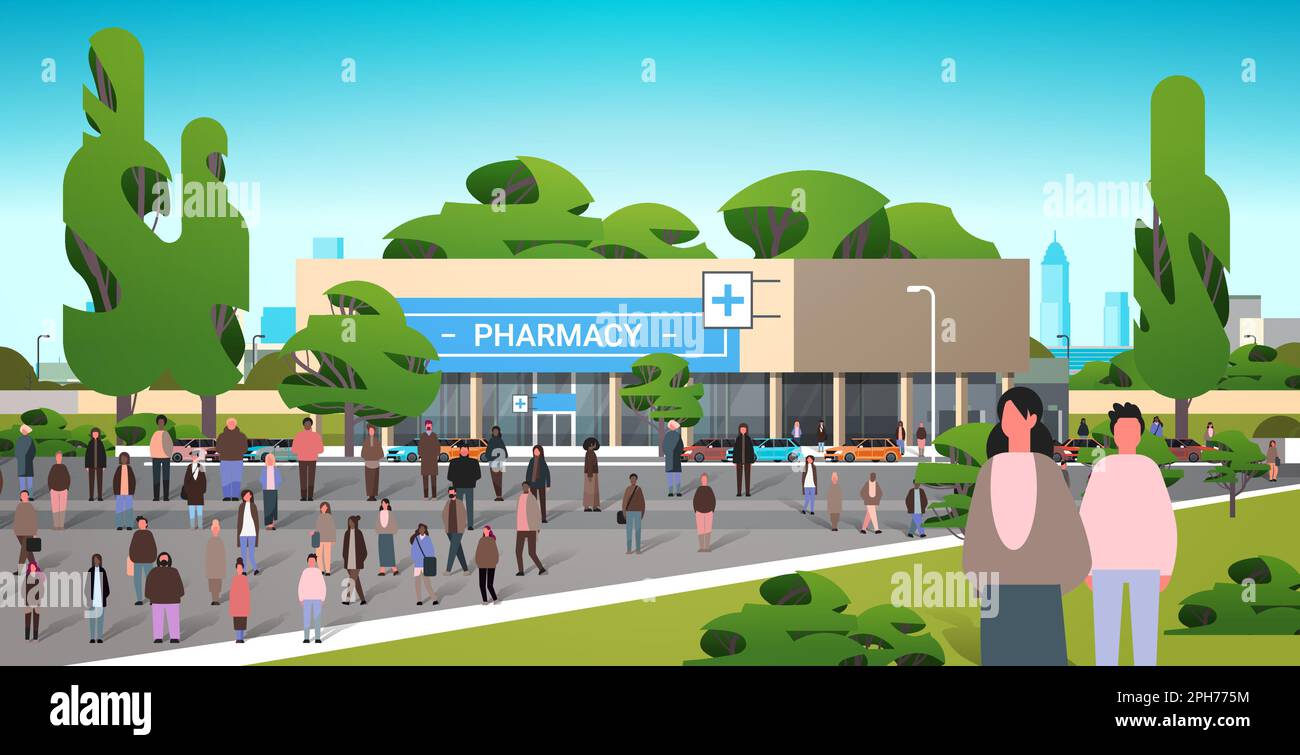 American pharmacy exterior Stock Vector Images - Alamy