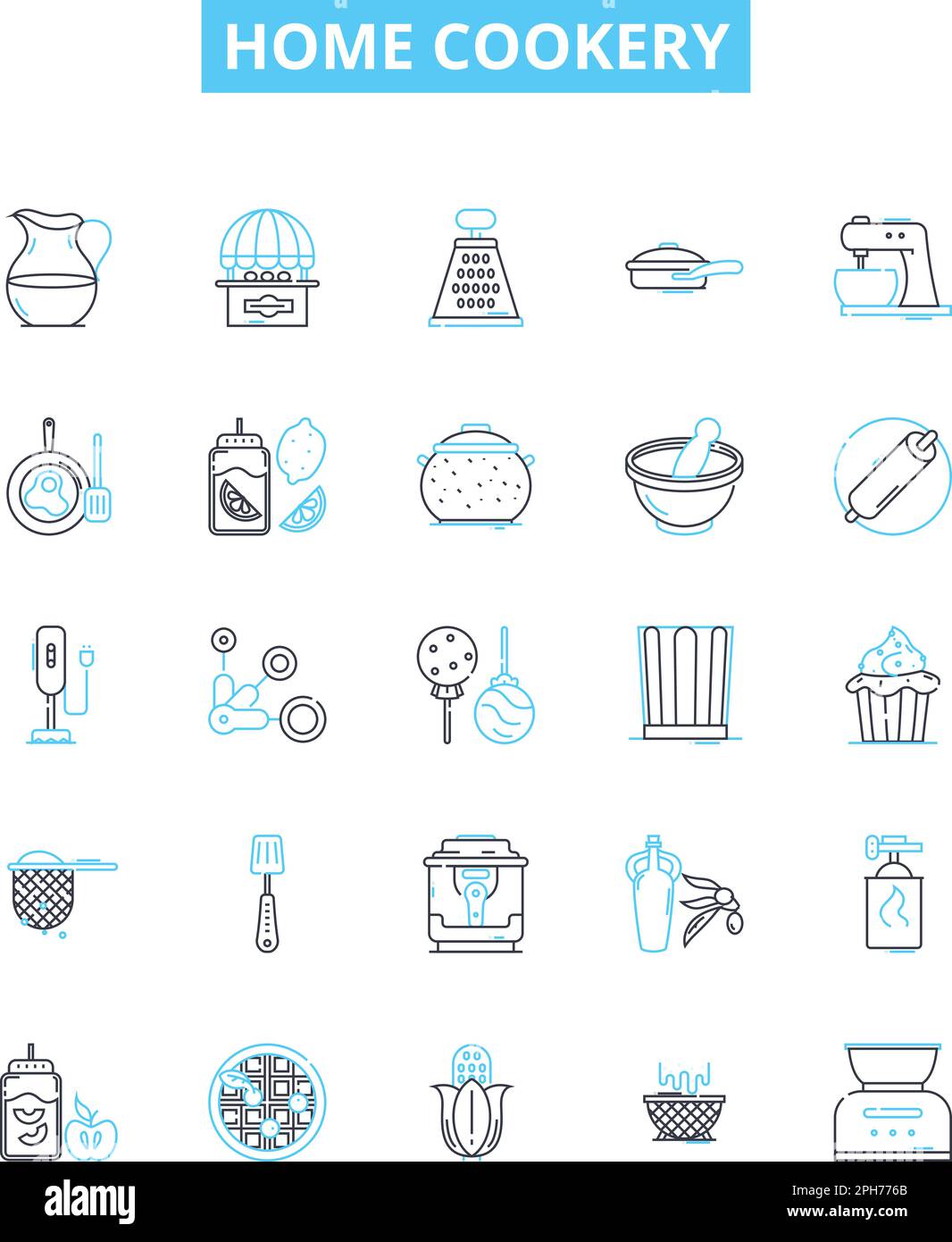 Home Cookery vector line icons set. Cooking, Home, Cuisine, Dishes ...