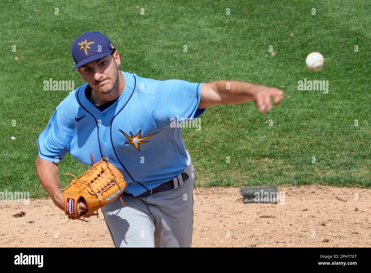Tampa Bay Rays pitcher Joe LaSorsa throws against the Detroit Tigers in ...
