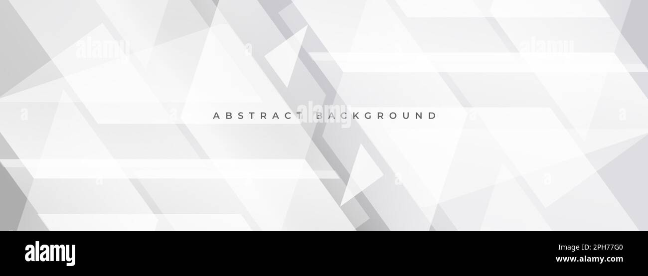 White and grey modern abstract wide banner with geometric shapes. Gray ...