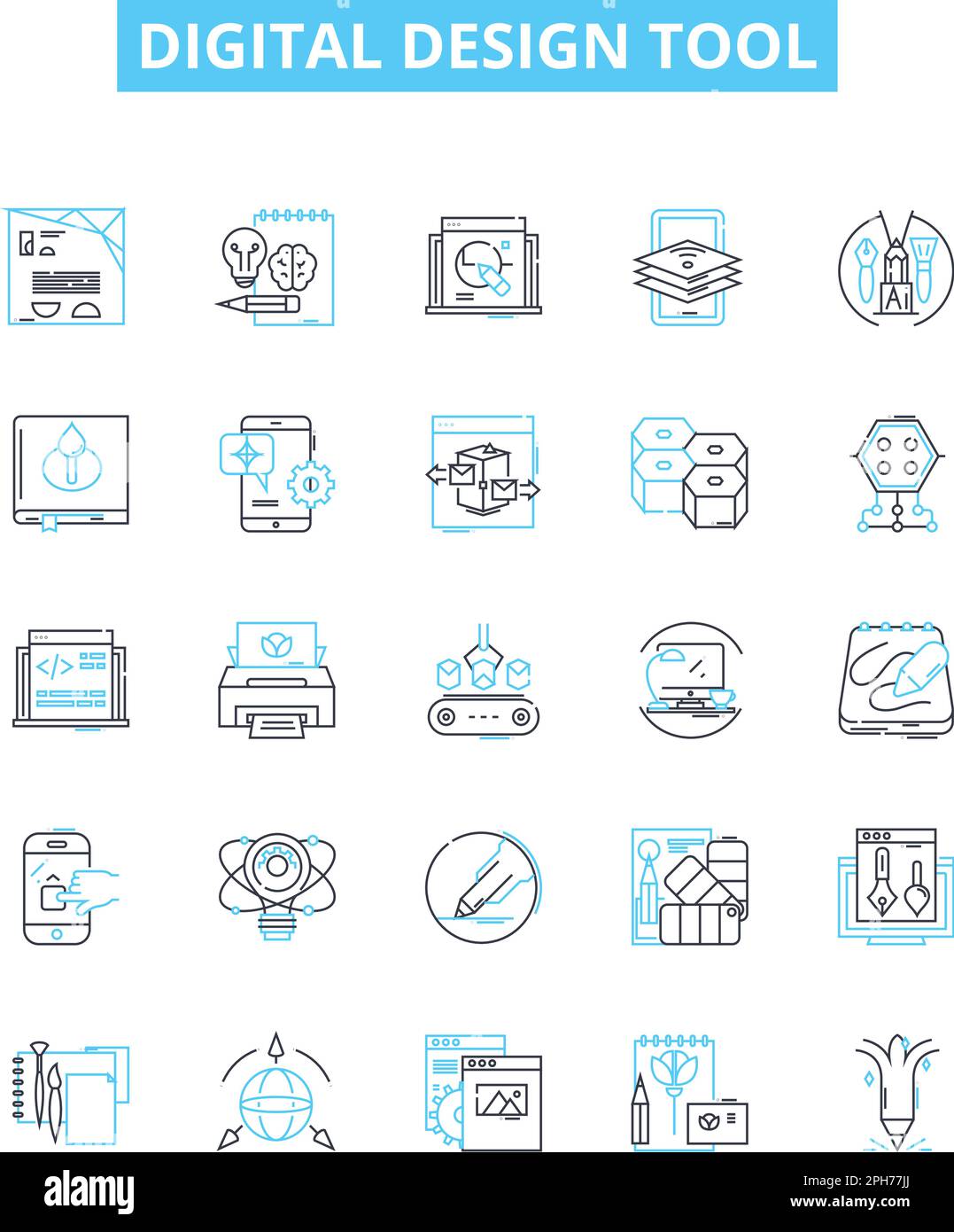 Digital design tool vector line icons set. Digital, Design, Tool ... Digital design tool vector line icons set. Digital, Design, Tool ...