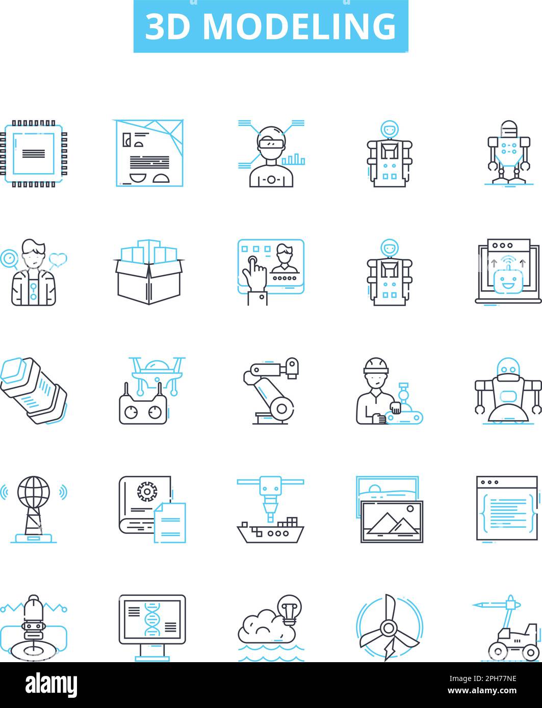 3d modeling vector line icons set. 3D, Modelling, Modeling, Designs ... 3d modeling vector line icons set. 3D, Modelling, Modeling, Designs ...
