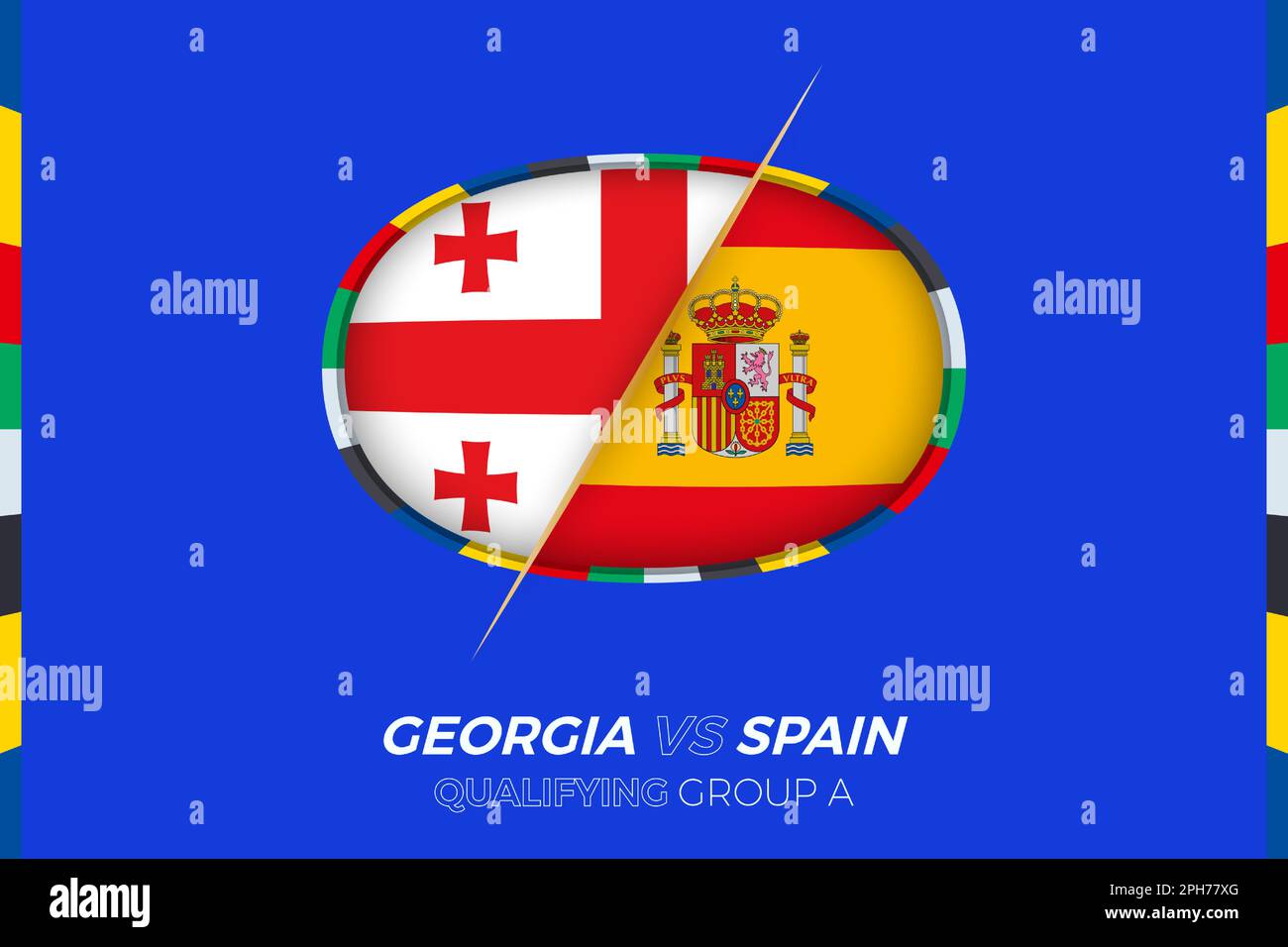 Georgia vs Spain icon for European football tournament qualification ...