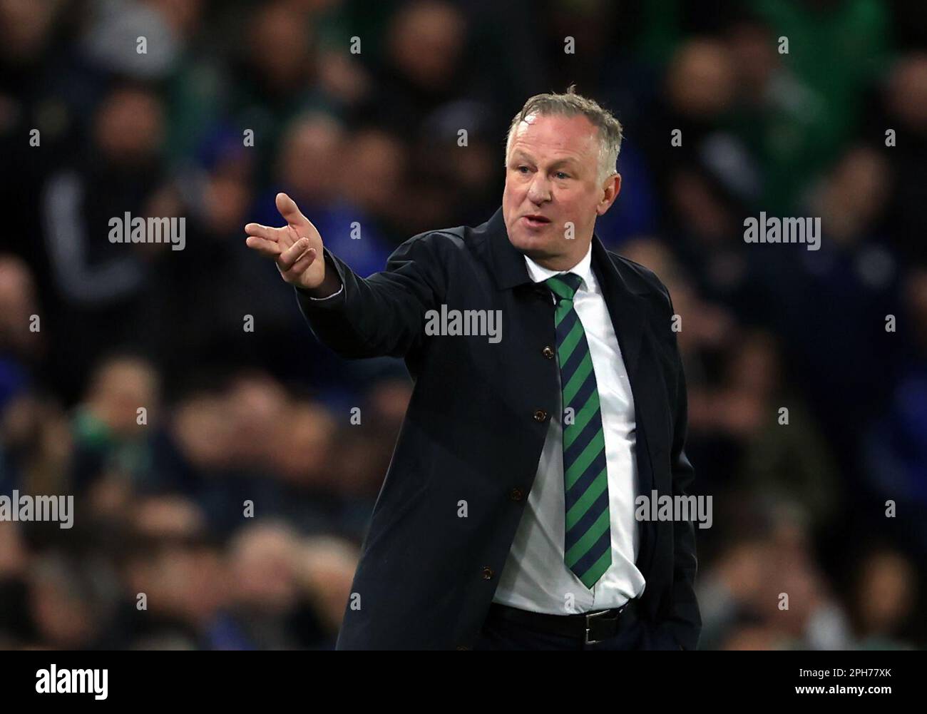 Northern Ireland manager Michael O'Neill on the touchline during the ...