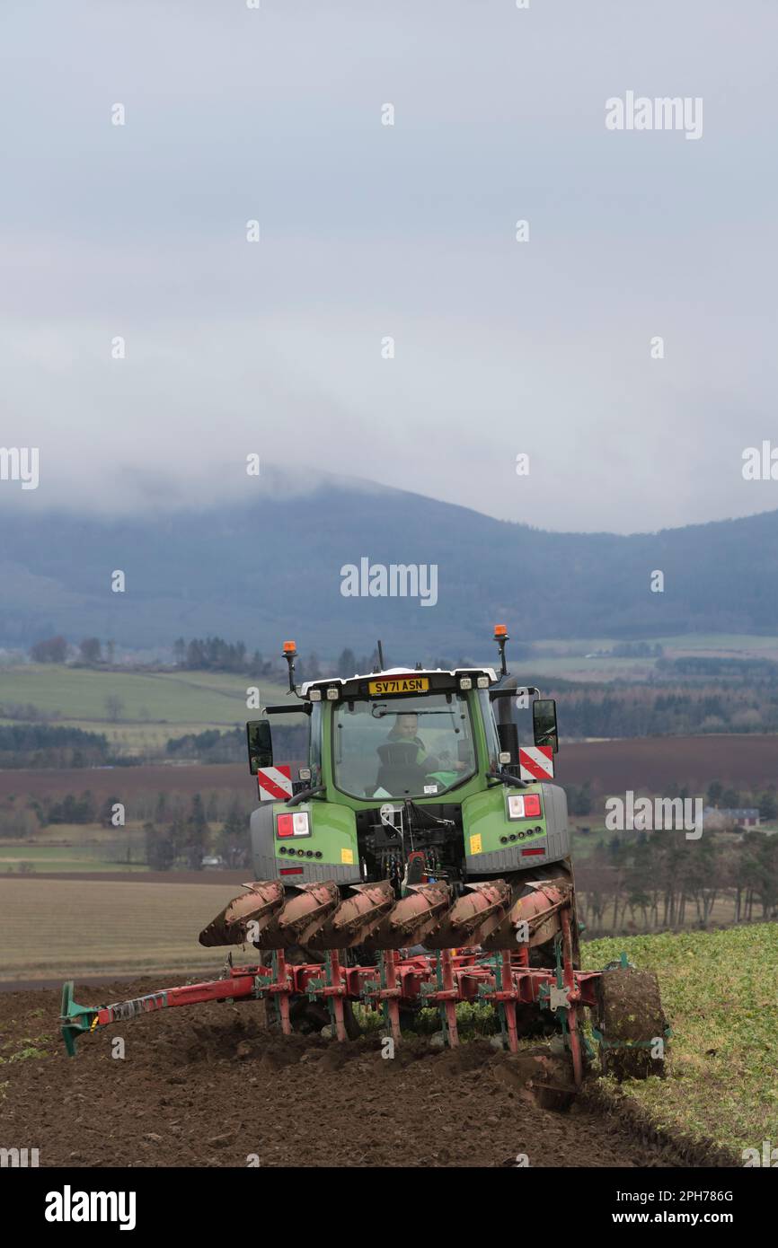 Rear View of a Fendt Tractor with a Kverneland Reversible Plough ...