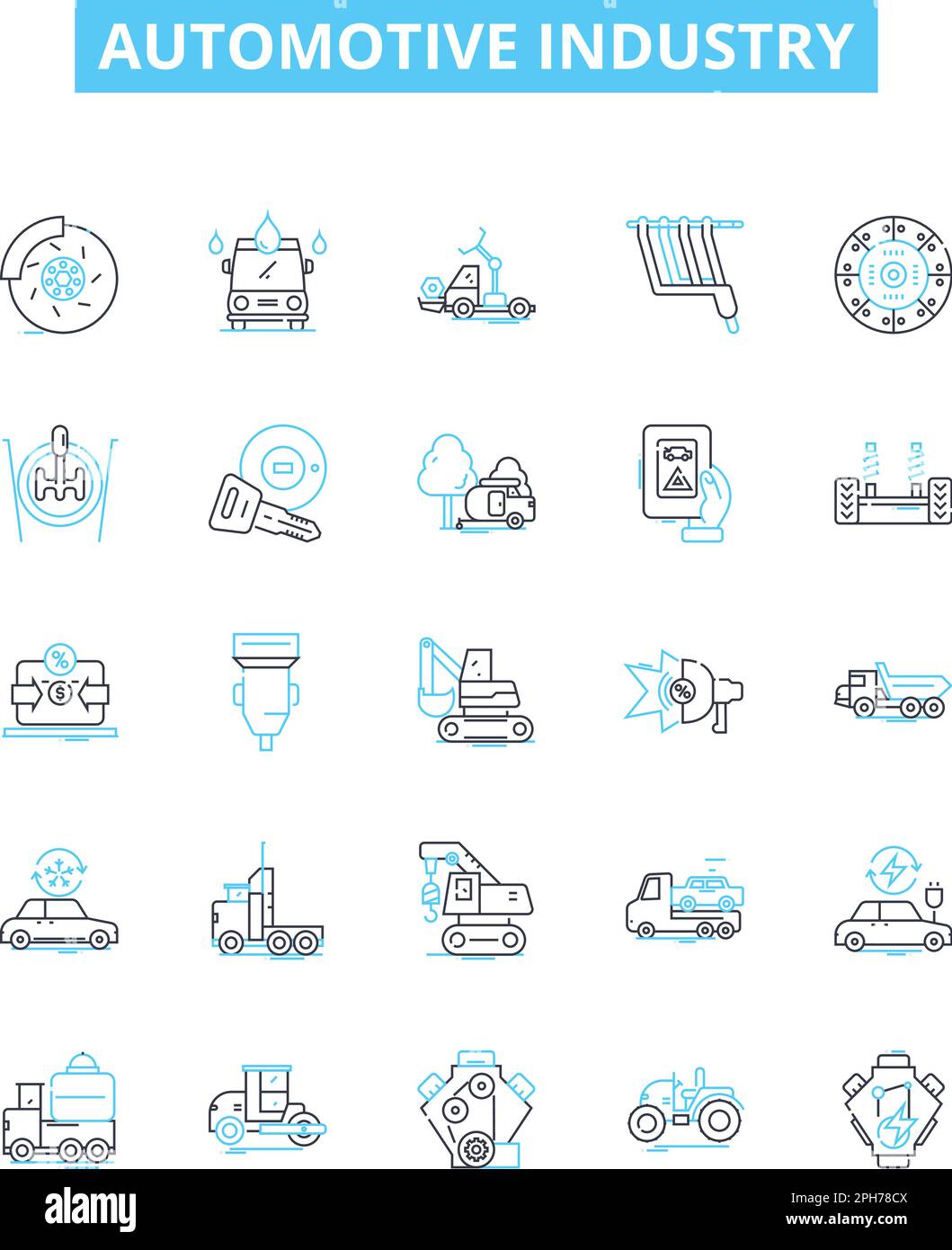Automotive industry vector line icons set. Vehicles, Autos, Cars ... Automotive industry vector line icons set. Vehicles, Autos, Cars ...