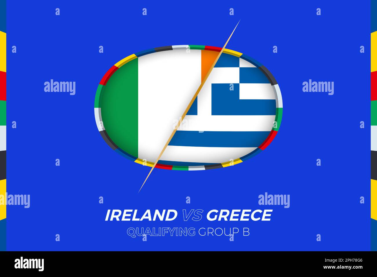 Republic of Ireland vs Greece icon for European football tournament ...
