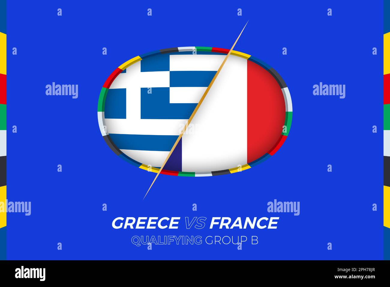 Greece vs France icon for European football tournament qualification ...