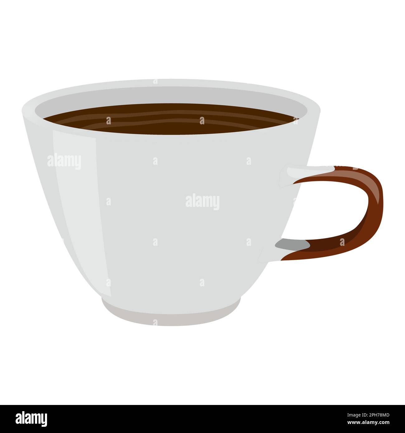 Cup of tea White in realistic style. Porcelain mug with hot cofee ...