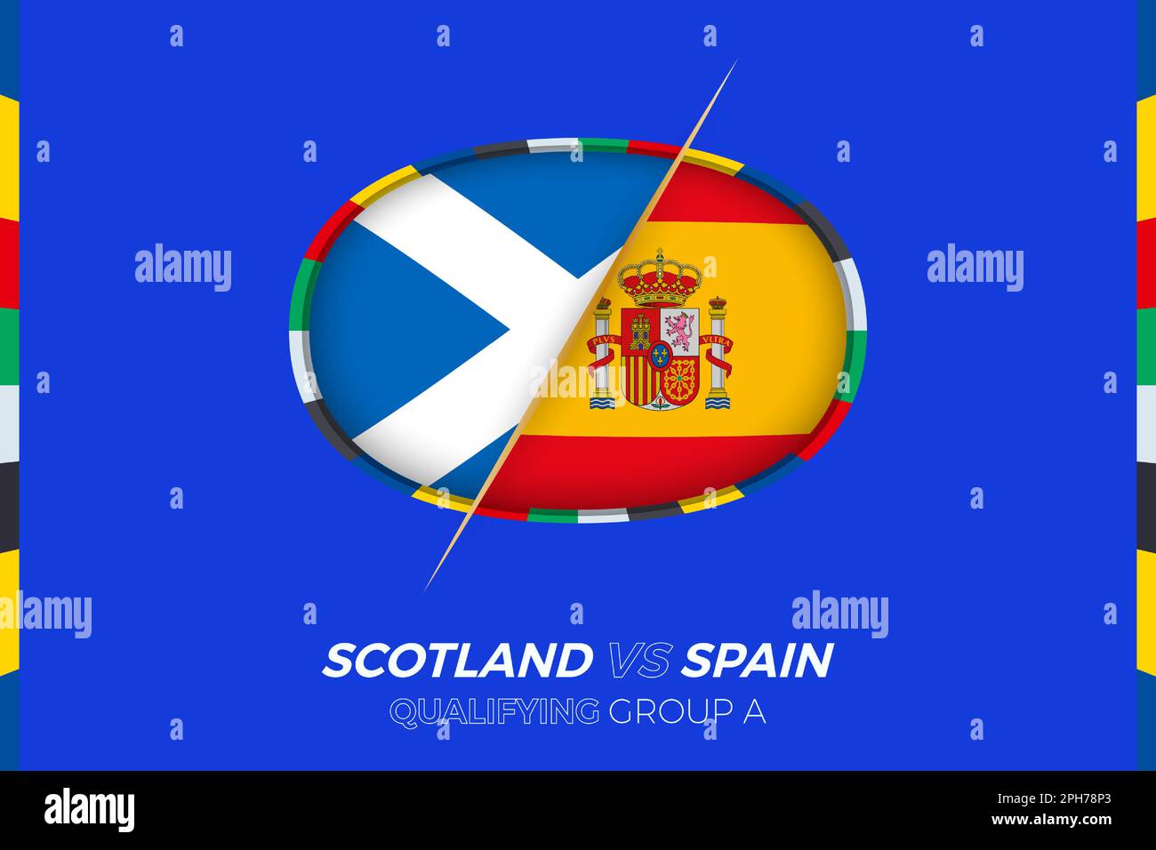 Scotland vs Spain icon for European football tournament qualification ...