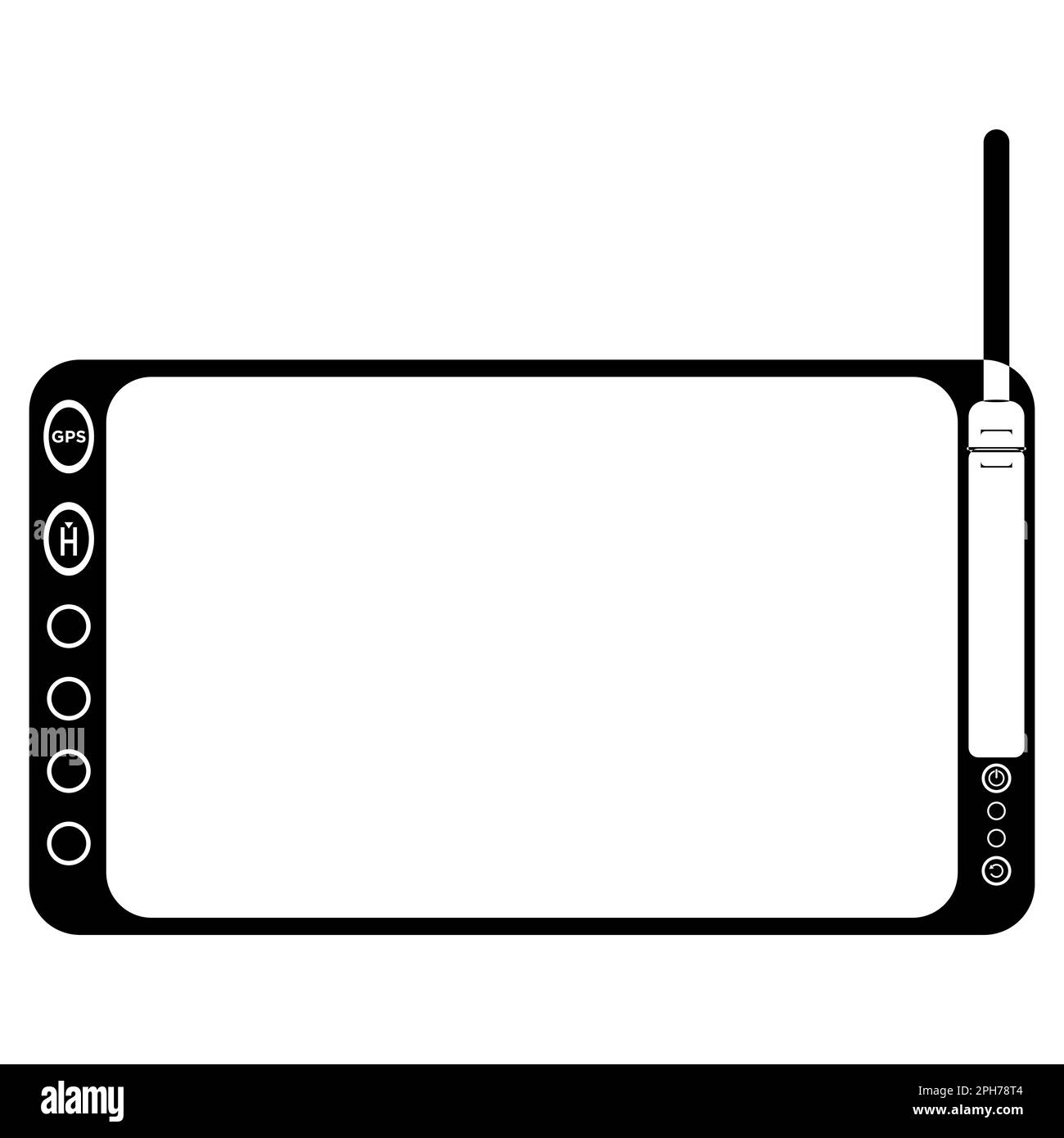 Remote controller in outline style for Black copter. Modern autonomous ...