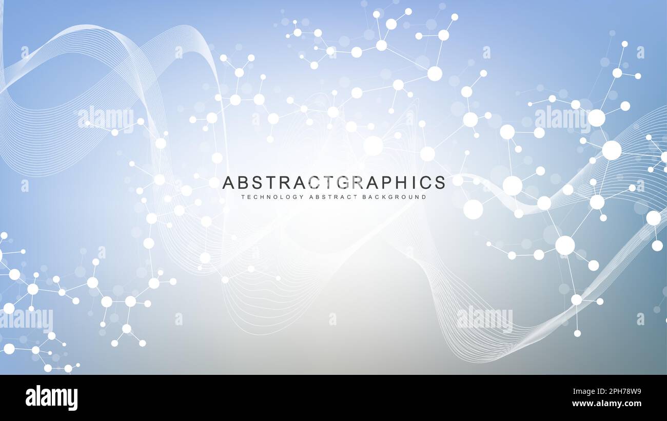 Modern abstract molecules structure for science or medical background ...