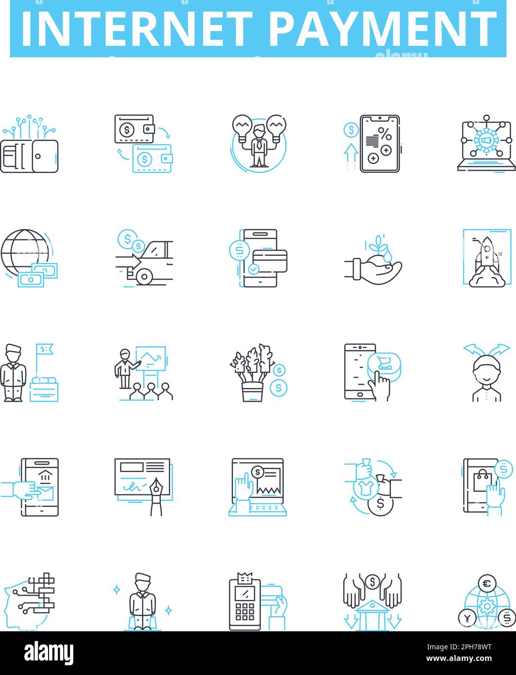 Internet payment vector line icons set. Online, Paying, e-Payment ...