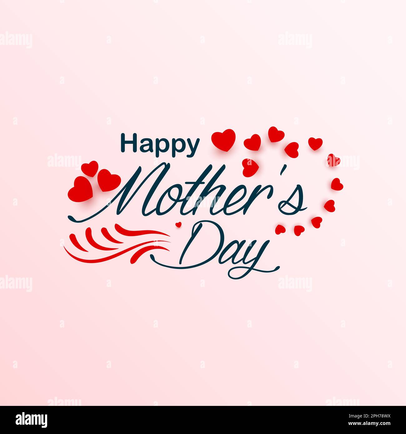 Happy mothers day hand lettering with heart shapes Stock Vector Image ...