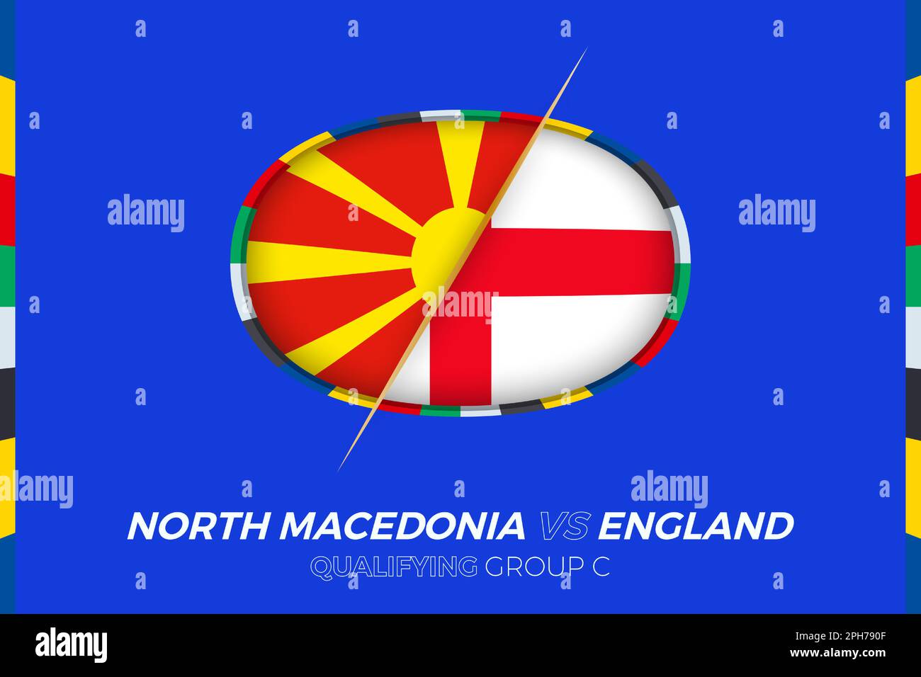 North Macedonia vs England icon for European football tournament ...