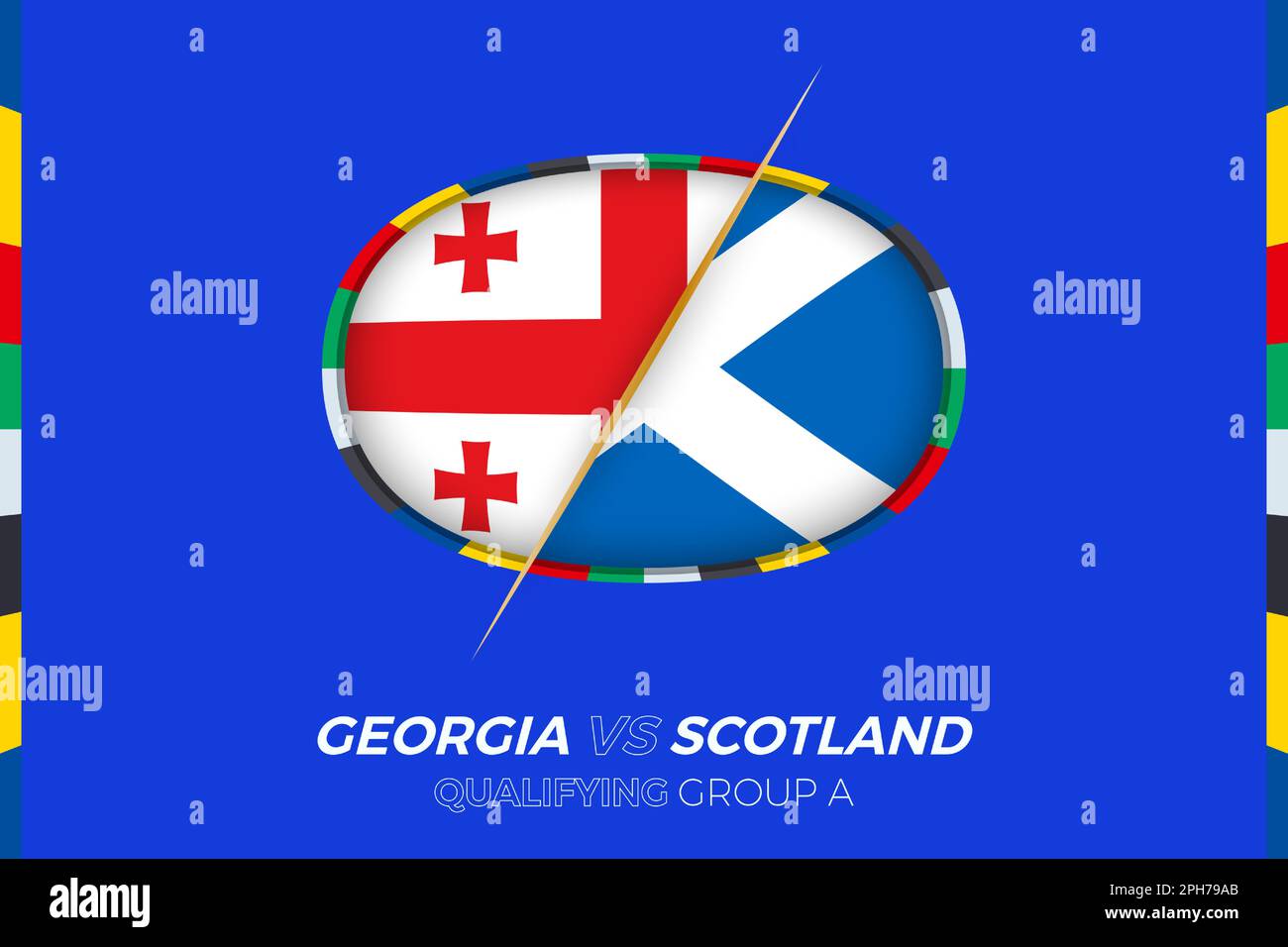 Georgia vs Scotland icon for European football tournament qualification ...